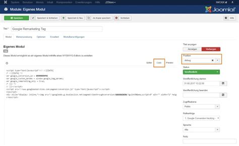 Joomla Google Analytics Conversion Tracking Und Remarketing Tags