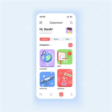 Online Education Daytime Mode Smartphone Interface Vector Template