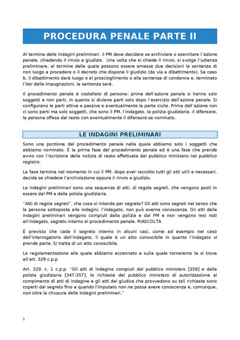 Procedura Penale Modulo B Docsity