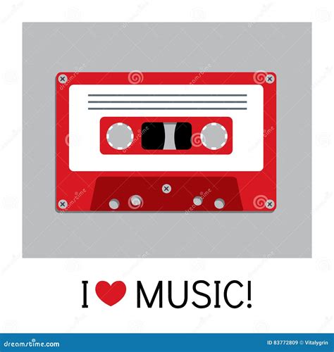 Audio Cassette Old Tape Painted In A Flat Style Retro And Vintage Stock Vector Illustration
