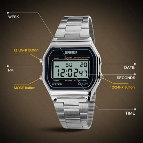 Купити Світлодіодні цифрові спортивні годинники Skmei Luxury Brand Модні повсякденні золоті