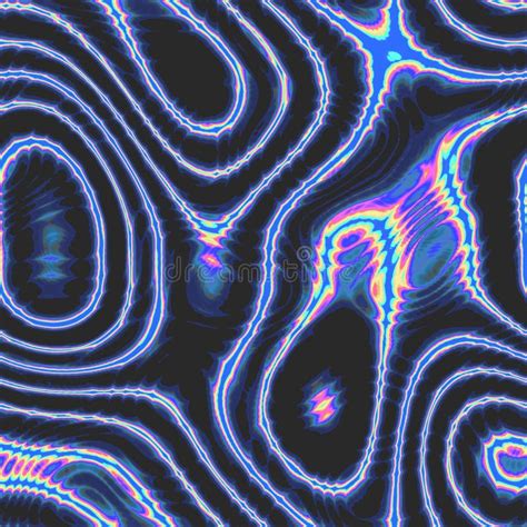 Abstract Seamless Psychedelic Pattern On Dark Background Stock Photo