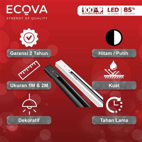 Jual Ecova Led Rel Track Light Plafon Lampu Sorot Panjang M Di Seller Ecova Led Official Store