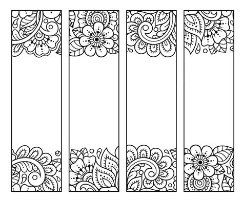 Marcapáginas Imprimible Para Colorear Libros Conjunto De Etiquetas En
