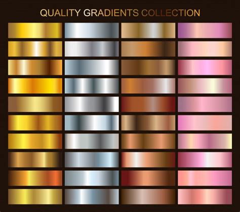 Coleção De Gradientes Metálicos Vetor Premium Graphic Design Tools