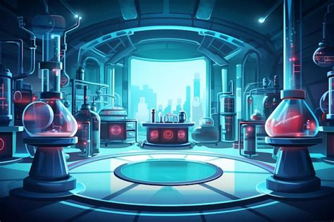 Premium Photo Vector Futuristic Science Lab Background