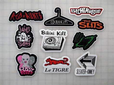 Riot Grrrl Punk Sticker Pack 10 Stickers Set 1 Omni Cult