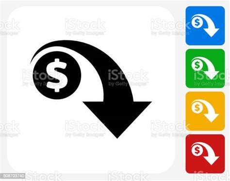 Dollar Decrease Icon Flat Graphic Design Stock Illustration Download