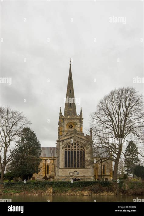 River View Of Holy Trinity Church Stratford Upon Avon England Uk