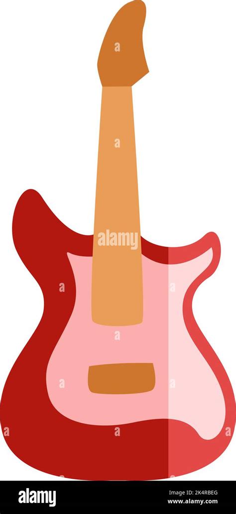 Red Electric Guitar Illustration Vector On A White Background Stock
