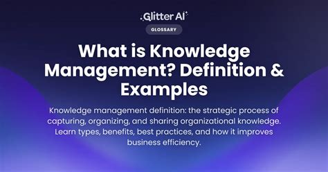 What Is Knowledge Management Definition And Examples Glitter Ai