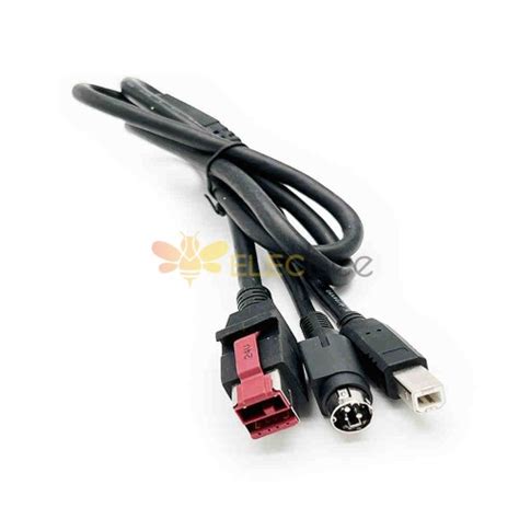 Pos Terminal Connection Cable Powered Usb 24v To Usb Bdin3 For Printer