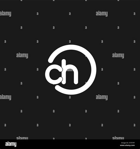Initials Ch Logo Monogram With Simple Circles Lines Vector Graphic