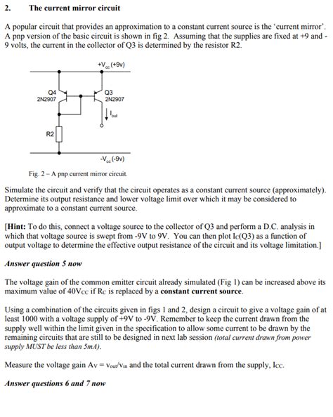 2 The Current Mirror Circuit A Popular Circuit That