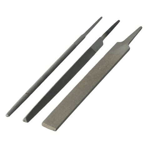 Rainb 3pcs 6inch 150mm Steel Files Without Handle Round Triangular Flat