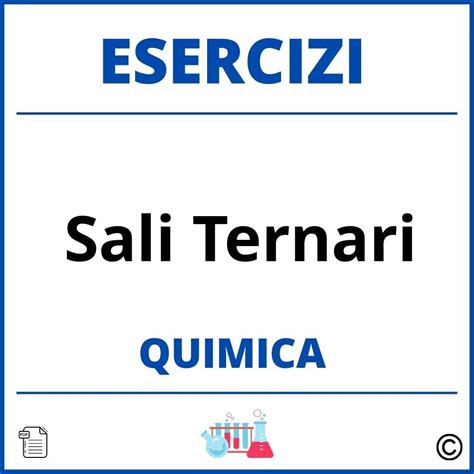 Esercizi Chimica Sali Ternari Pdf Svolti Soluzioni