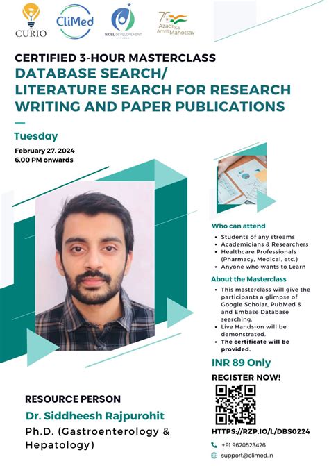 Reminder To Join An Exclusive Master Class On Database Search And Literature Review For Thesis