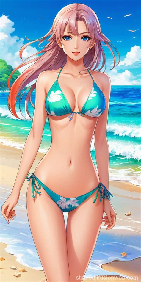 Woman On Beach Stable Diffusion Online