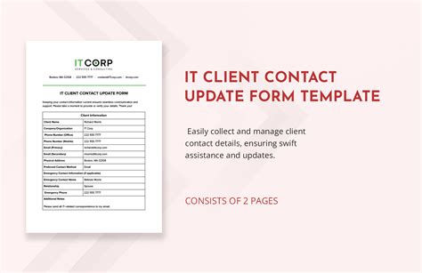 It Client Contact Update Form Template In Word Pdf Google Docs