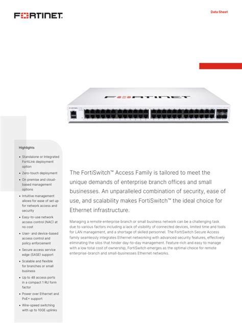 Fortiswitch Secure Access Series Pdf I Pv6 Internet Protocols