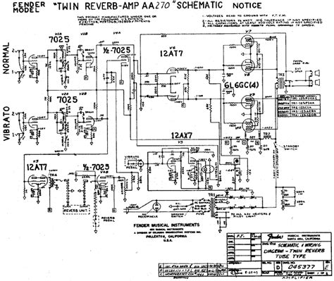 Fender Twin Reverb Aa270 Schematic Electronic Service Manuals