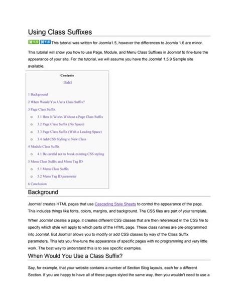 Using Class Suffixes Docx