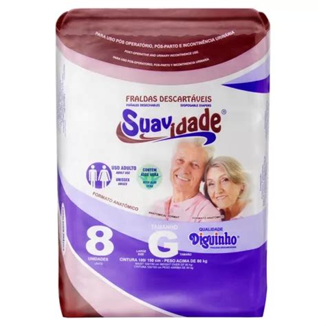 Fraldas Para Adultos Suavidade Fraldas Descartáveis G X 8 U Mercadolivre