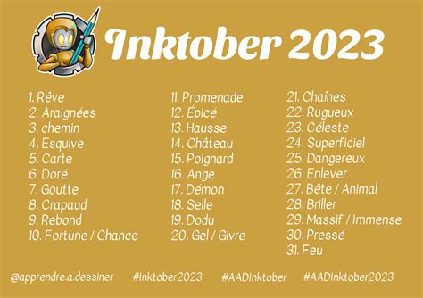 Inktober 2023 Apprendre A Dessiner