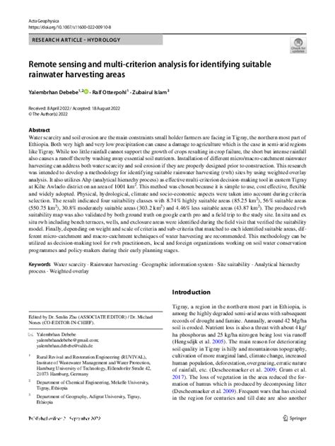 Pdf Remote Sensing And Multi Criterion Analysis For Identifying