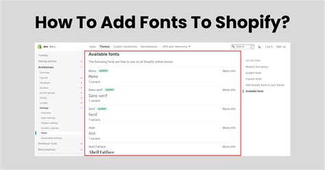 how to add fonts to shopify