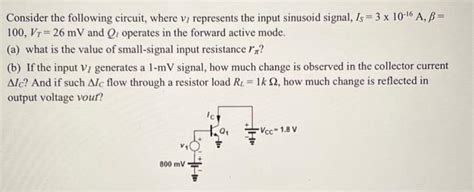 Solved Consider The Following Circuit Where VI Represents Chegg