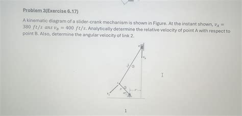 solved by an expert problem 3 exercise 6 17 a kinematic diagram of a