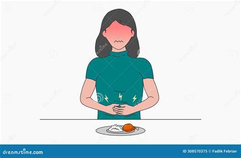 Woman With Stomach Ache And Abdominal Pain Diarrhea Constipation Or