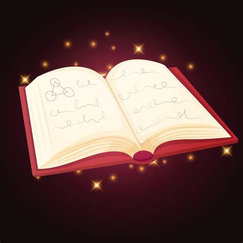 Premium Vector Open Magic Book With Light Witchcraft Element