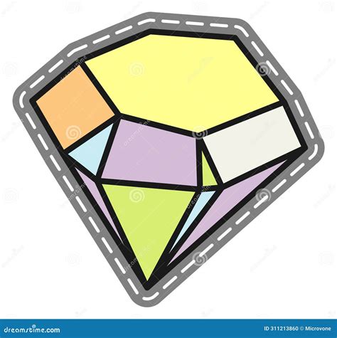 Diamond Patch Colorful Jewel Sticker Stock Vector Illustration Of Luxury Sign 311213860