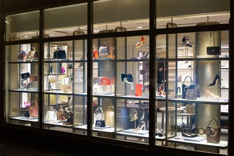 Jimmy Choo Fashion Store Window Shop Bags Clothes And Shoes On