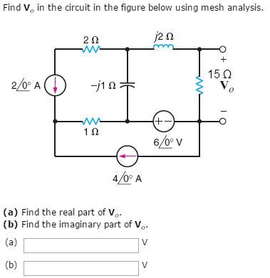 Solved Find Vo In The Circuit In The Figure Below Using Chegg Com