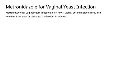 Metronidazole For Vaginal Yeast Infection Meds Is