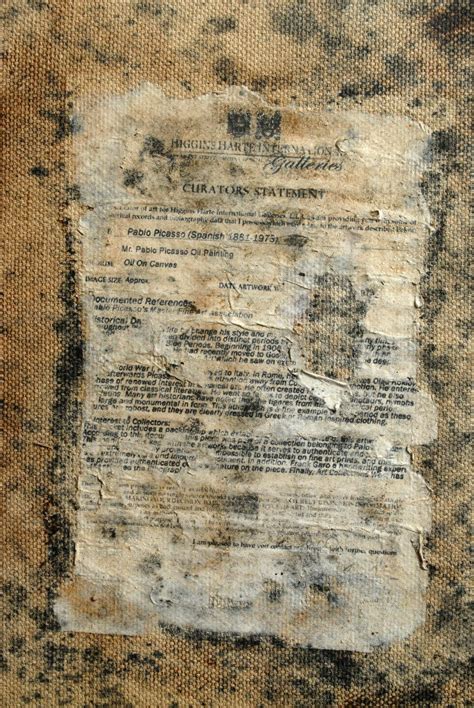 Original Pablo Picasso Painting Signed Curators Statement Estimate