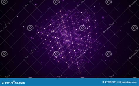 Futuristic Cube With Connected Particles In Cyberspace Technology Blockchain Concept Big Data