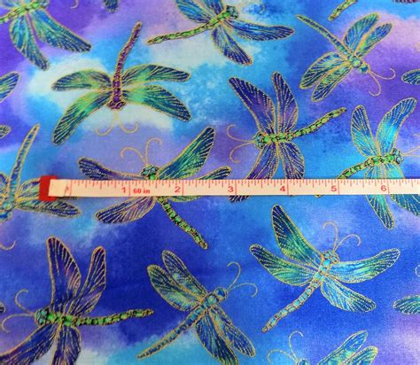 Timeless Treasures Fabric Dragonfly Fabric Dragonflies On Blue Etsy