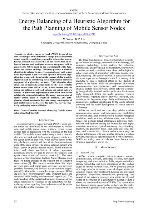 Pdf Energy Balancing Of A Heuristic Algorithm For The Path Planning