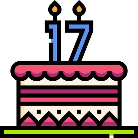17th Years Detailed Straight Lineal Color Icon
