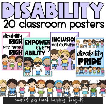 Disabilities Inclusivity Poster Set Posters Accepting Positive Special