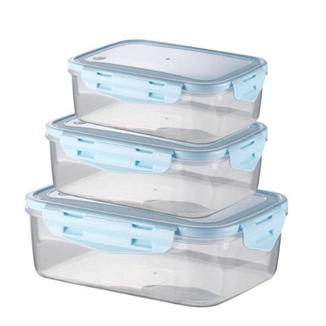 3pcs Rechthoekvierkante Plastic Opslag Container Grandado
