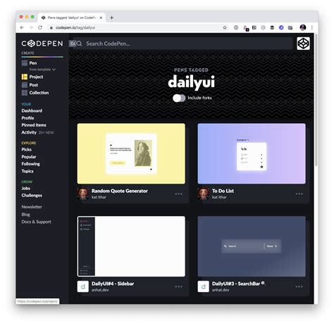 Organizational Concepts Collections Tags And Search Codepen