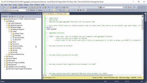Sql Aggregates Reintroduction To The Data Youtube