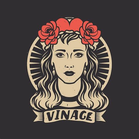Premium Vector Person In A Hat With Hair Girl In A Hat Girl Logo