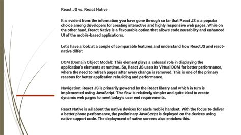 ppt react js vs react native everything that you wanted to know