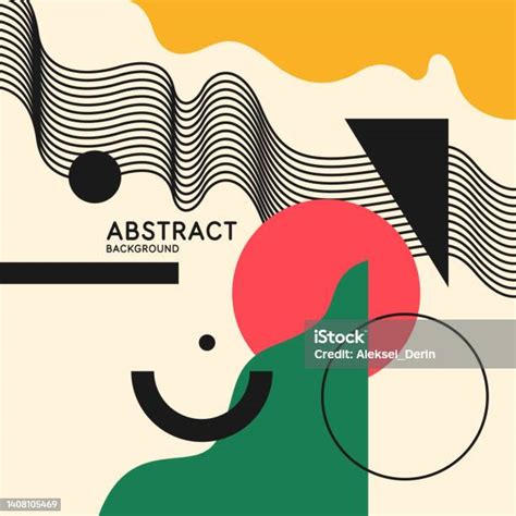 기하학적 모양의 컴포지션 디자인에 대한 추상적 배경입니다 트렌디한 스타일리시그래픽 물에 대한 스톡 벡터 아트 및 기타 이미지 물 0명 구도 Istock